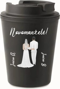 Personalizovaný cestovní termohrnek se svatebním párem