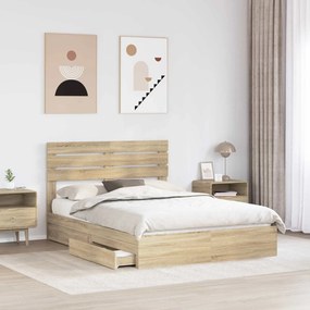 Postel s úložným prostorem se zásuvkou Sonoma dub 160 x 200 cm 3411555