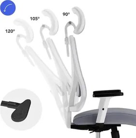 SENSE7 Tone bílo-šedá / Kancelářské ergonomické křeslo / nosnost 130 k