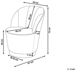 Sametové křeslo béžové ALBY Beliani