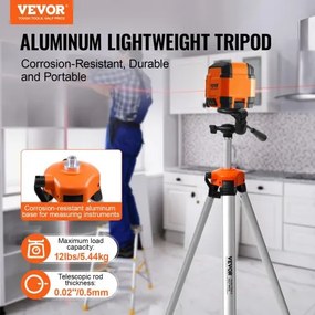 Laser Level Stativ ¼ x 20 závit 69,5–173 cm Nastavení výšky