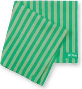 Pip Studio Stripes Green set 4ks látkových ubrousků 40x40cm, zelený (Látkové ubrousky)