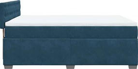Box spring postel s matrací modrá 140 x 200 cm samet 3288646