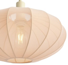Japandi stojací lampa béžová s krémovým látkovým stínidlem - Bida