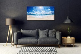 akrylový obraz Pláž Moře Slunce Krajina 100x50 cm