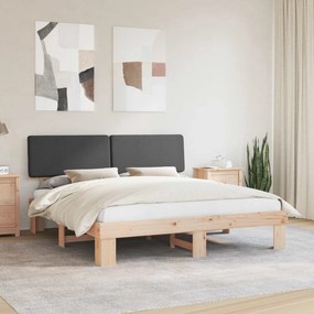 Rám postele s čalouněným čelem s čelo Tmavě šedá 180 x 200 cm 3398080