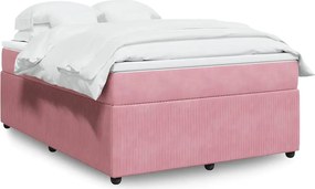 Box spring postel s matrací růžová 140x190 cm samet 3285643
