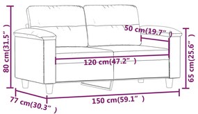 2místná pohovka černá 120 cm tkanina z mikrovlákna - Default Title