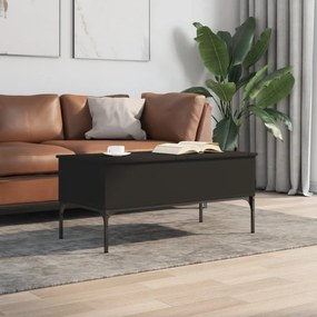 Konferenční stolek černý 100x50x45 cm kompozitní dřevo a kov - Default Title
