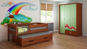 Dětská postel + matrace pěna-kokos - Junior - 160x80cm - Palisandr