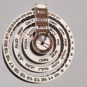 Dřevěný kalendář, nástěnné hodiny gravírované laserem I SENTOP PR0161 HODINY PREGLEJKA SK