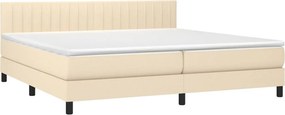 Box spring postel s matrací krémová 200x200 cm textil 3140246