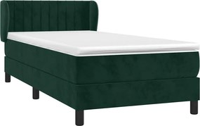 Box spring postel s matrací tmavě zelená 100x200 cm samet 3127598
