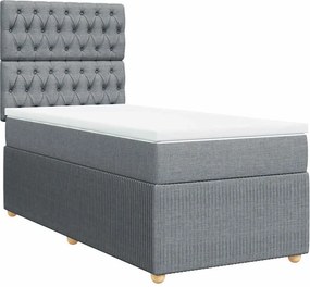 Box spring postel s matrací světle šedý 100 x 200 cm textil 3294274