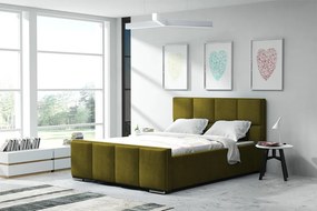 Eka Čalouněná postel Passion - Kronos 90x200 cm Barva látky: Olivová (Kronos 17), Úložný prostor: Bez úložného prostoru