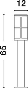 NV 9002860 Venkovní sloupkové svítidlo STONE černý hliník a akryl E27 1x12W 220-240V IP54 bez žárovky - NOVA LUCE