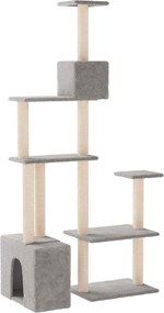 Kočičí strom se škrabacími sloupky sisal Světle šedá 177,5 cm 172390