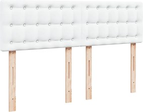 Box spring postel s matrací bílá 140 x 190 cm umělá kůže 3288421