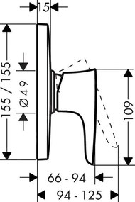 Hansgrohe PuraVida, páková sprchová baterie Highflow pod omítku, chromová, 15677000