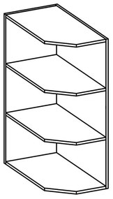 SIENA | horní regál 30 G-72 ZAK ukončovací s policemi | 30 cm | UNI provedení | černá