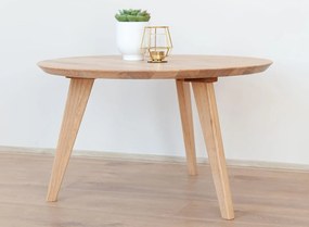Stará Krása - Own Imports Konferenční stolek z dubového dřeva 90 cm x 48 cm x 90 cm (průměr x výška x šířka)