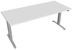 Elektr. nastavitelný stůl 180x80 - HOBIS MOTION  MS 2 1800 Dekor stolové desky: bílá, Barva kovové podnože: stříbrná