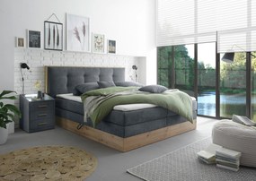 XXXLutz POSTEL BOXSPRING, 180/200 cm, antracitová Livetastic - Postele s úložným prostorem - 002220039902