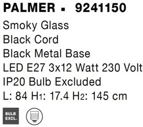Lustr na lanku Palmer 84 černé