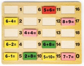 ECOTOYS Dětská dřevěná edukační tabule s příklady