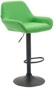 Barová židle Romsey - umělá kůže - černý rám | zelená