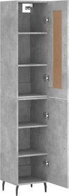 Skříň highboard betonově šedá 34,5x34x180 cm kompozitní dřevo 3200149