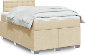 Box spring postel s matrací krémová 120x190 cm textil 3289326