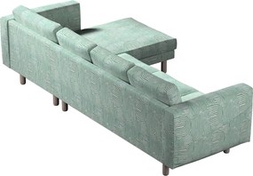Potah na pohovku IKEA Norsborg 4-místná se šezlongem barva zelená látka pletený vzor, vzorované