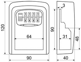 Richter Czech Bezpečnostní ocelová schránka (depozit) pro uložení klíčů a karet s mechanickým zámkem a krytem RICHTER KB.G4