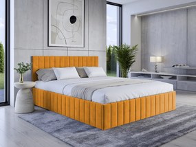 Eka Čalouněná postel LINDA 120x200 cm Barva látky Trinity: Hořčicová (Trinity 2326)