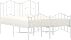 vidaXL Kovový rám postele s hlavovým a nožním čelem 120 x 200 cm [373854] Barva: Černá