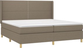 Box spring postel s matrací a LED taupe 200x200 cm textil 3138825