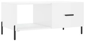 Konferenční stolek lesklý bílý 90 x 50 x 40 cm kompozitní dřevo