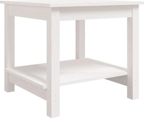 vidaXL Konferenční stolek 50 x 50 x 45 cm masivní borové dřevo [822278] Barva: Bílá