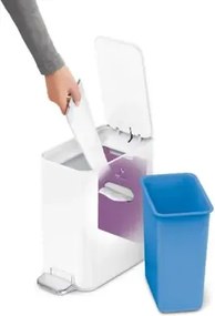 Simplehuman Pedálový odpadkový koš 5 l bílá ocel / Odpadkový koš / úzk