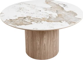 Kulatý jídelní stůl s deskou v dekoru mramoru ø 140 cm Athens – House Nordic