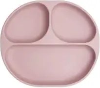 MoMi AMI růžový / Dětský silikonový jídelní set