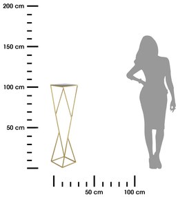 Stojan na květiny LOFT I zlatý 100 cm