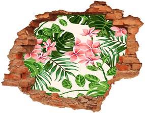 Wallmuralia 3D díra nálepka Květinový vzor 90x70 cm