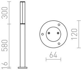RED - Design Rendl - R10548 - LED Venkovní lampa VADIS LED/8W/230V IP54