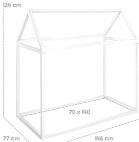 Bílá domečková dětská postel 70x140 cm Montessori – Roba