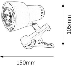 Rabalux 4357 stolní lampa na klipu Clip