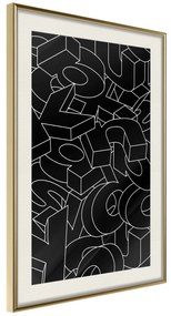 Artgeist Scattered Letters Velikosti (šířkaxvýška): 40x60, Finální vzhled: Zlatý rám s paspartou