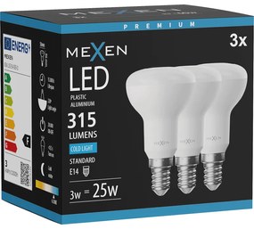 Mexen Nova 3x LED žárovka E14, R50, 3W, Studená - 6500K, 315 lm - L103-E14-0365-01x03