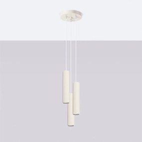Sollux Lighting Závěsná lampa KARBON 3P béžová
